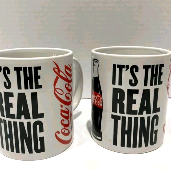 Coca Cola | Kitchen | Set Of 2 Official Cocacola Mugs Its The Real ...